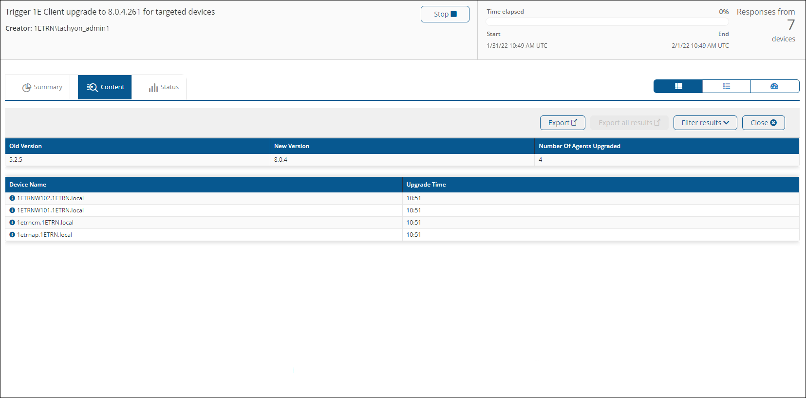 1E Client installers