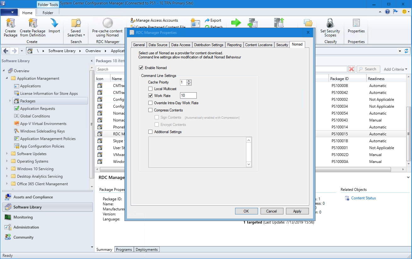Deploying software in large networks