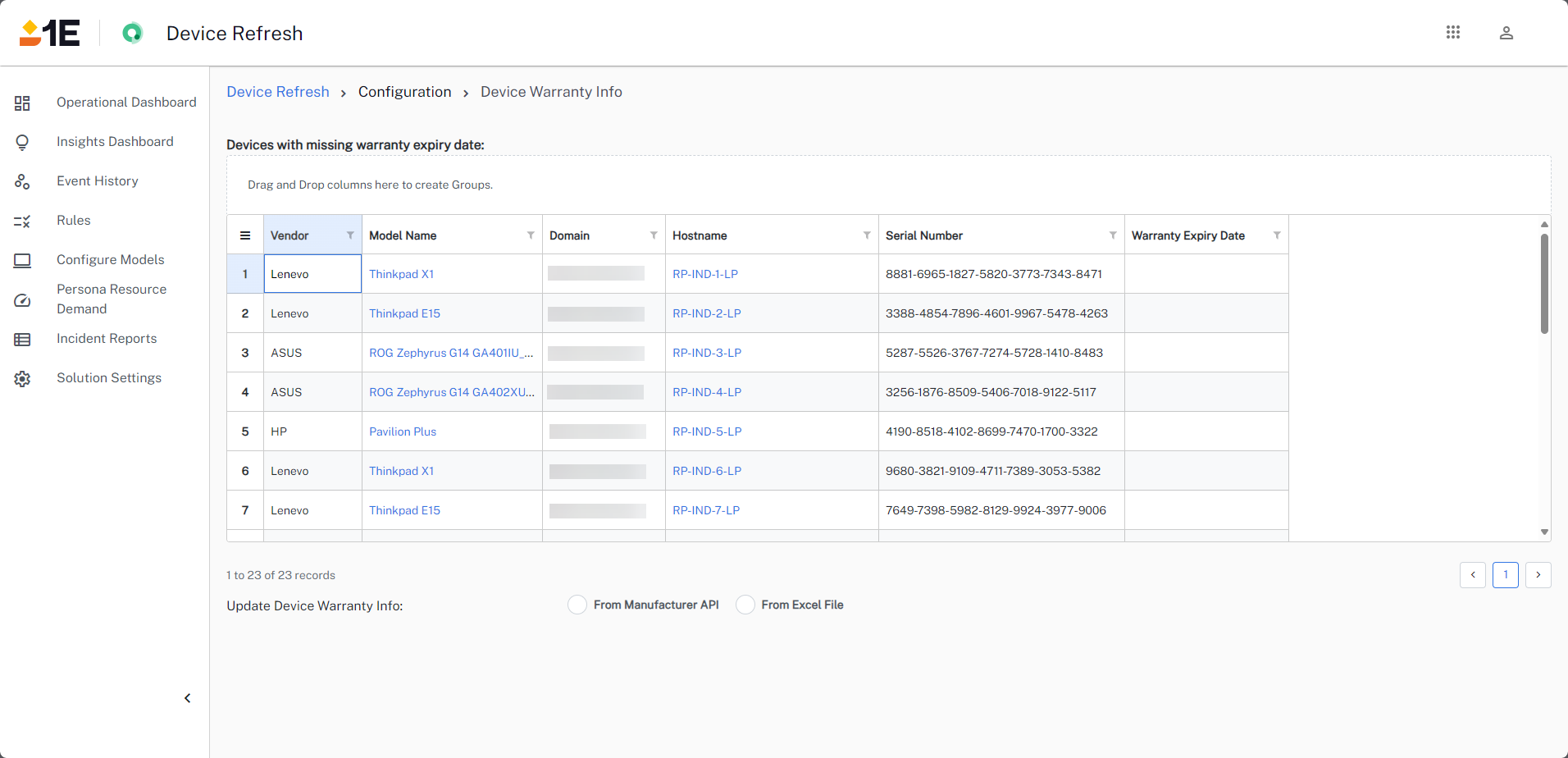 1E for Device Refresh