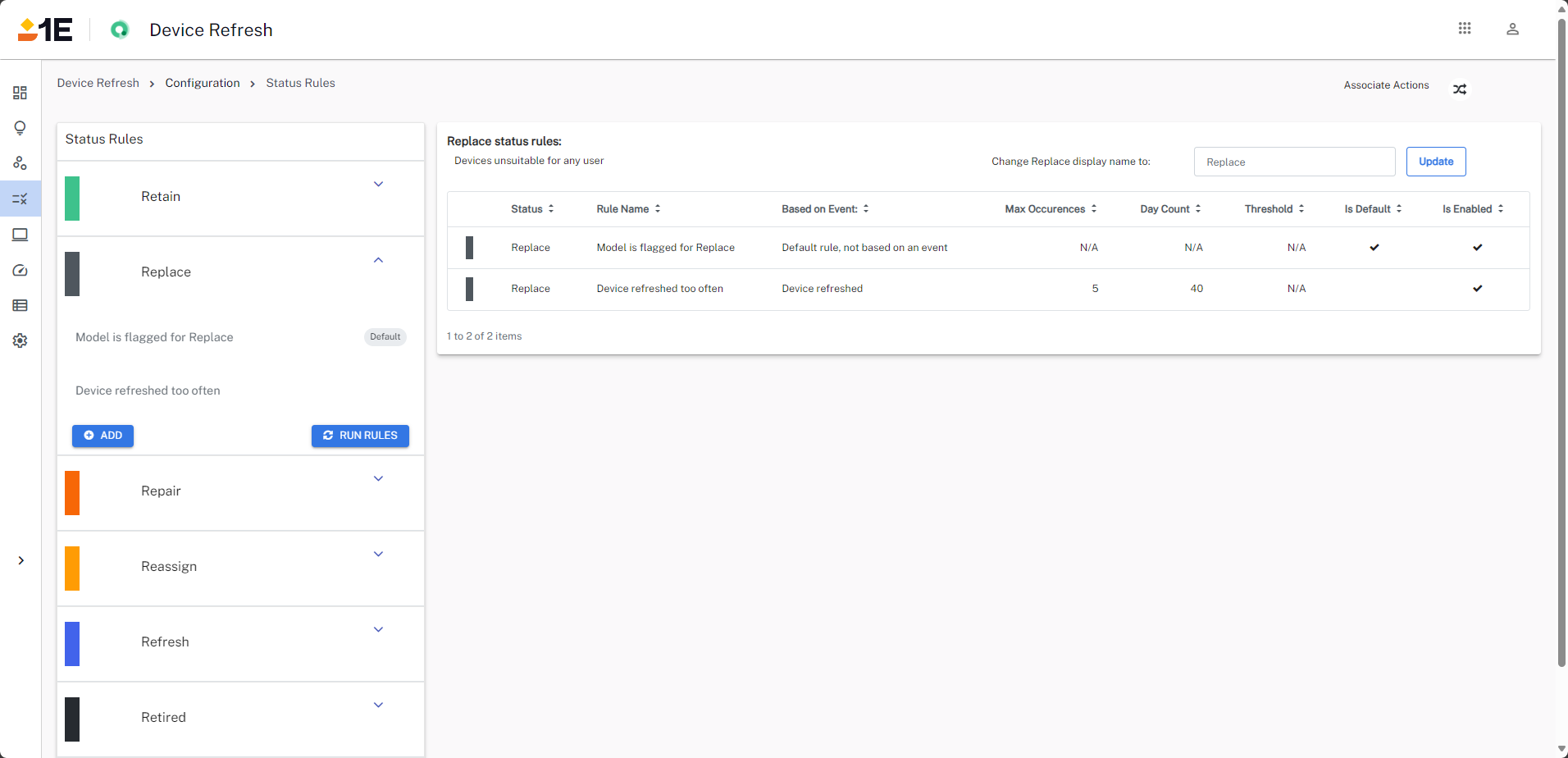 1E for Device Refresh