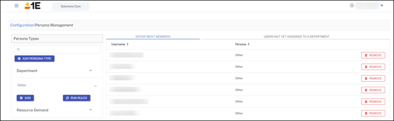 Solutions Core configuration